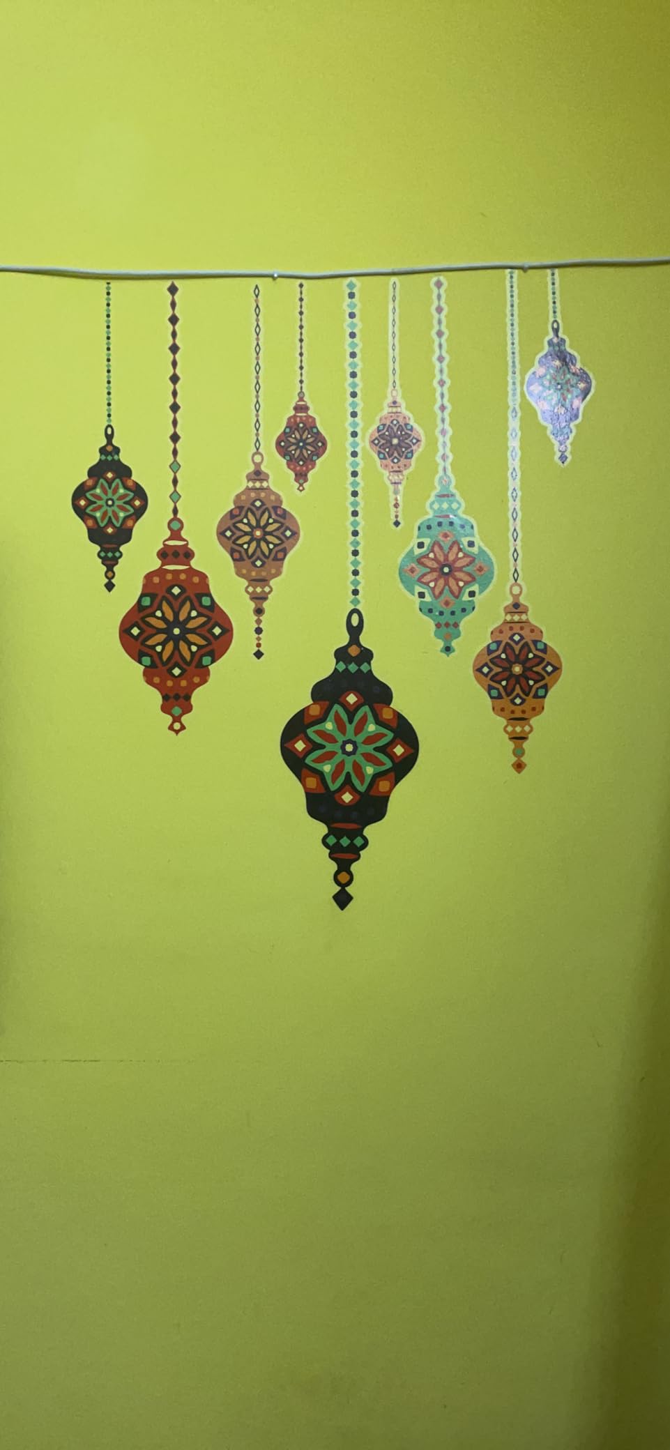 100Yellow Vinyl Pvc Diwali Wall Reusable Self-Adhesive Sticker | 90X60 ...