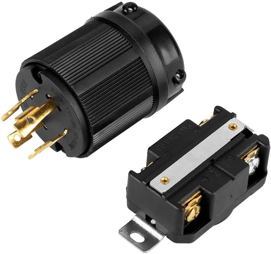 4 Pin Generator Plug & Socket Set,NEMA L14-30 Generator RV AC 125V-250V ...