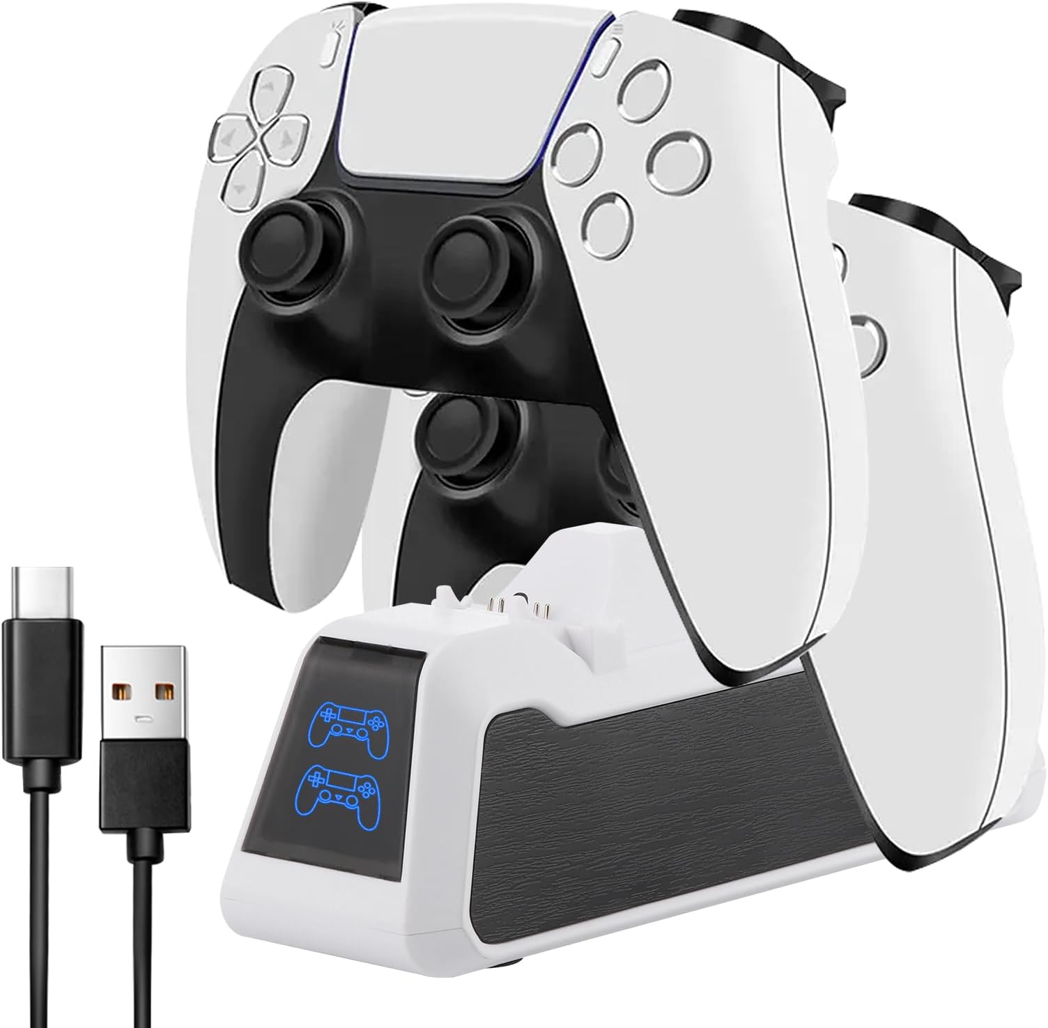 JIZZU PS5 Controller Charger, PS5 Charging Station for Playstation 5 ...