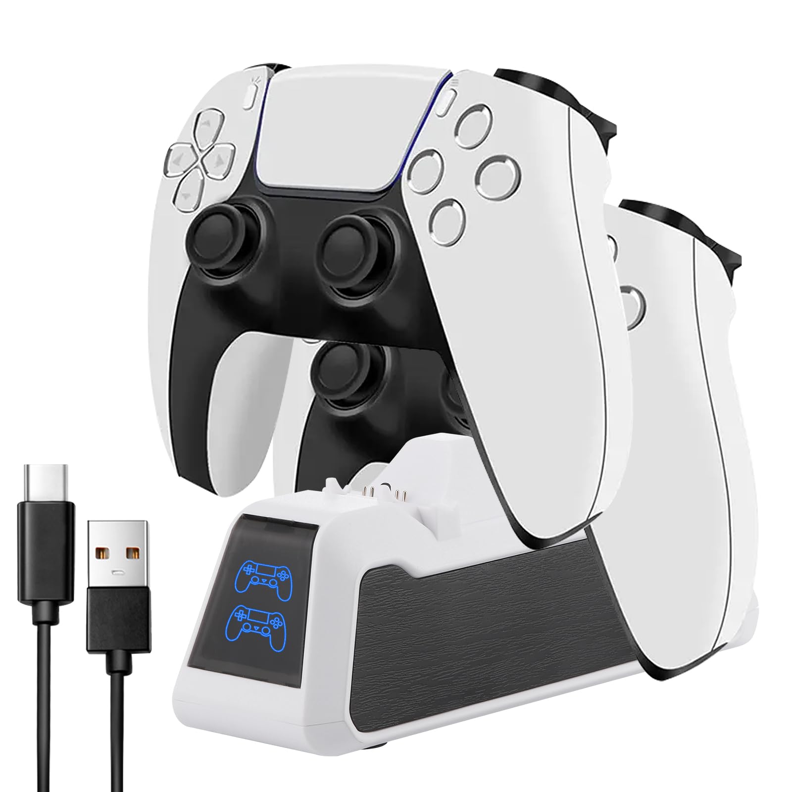 JIZZU PS5 Controller Charger, PS5 Charging Station for Playstation 5 ...