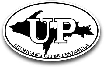 Amazon.com: Sticker Michigan Upper Peninsula 4.25x2.5inches Decal for ...