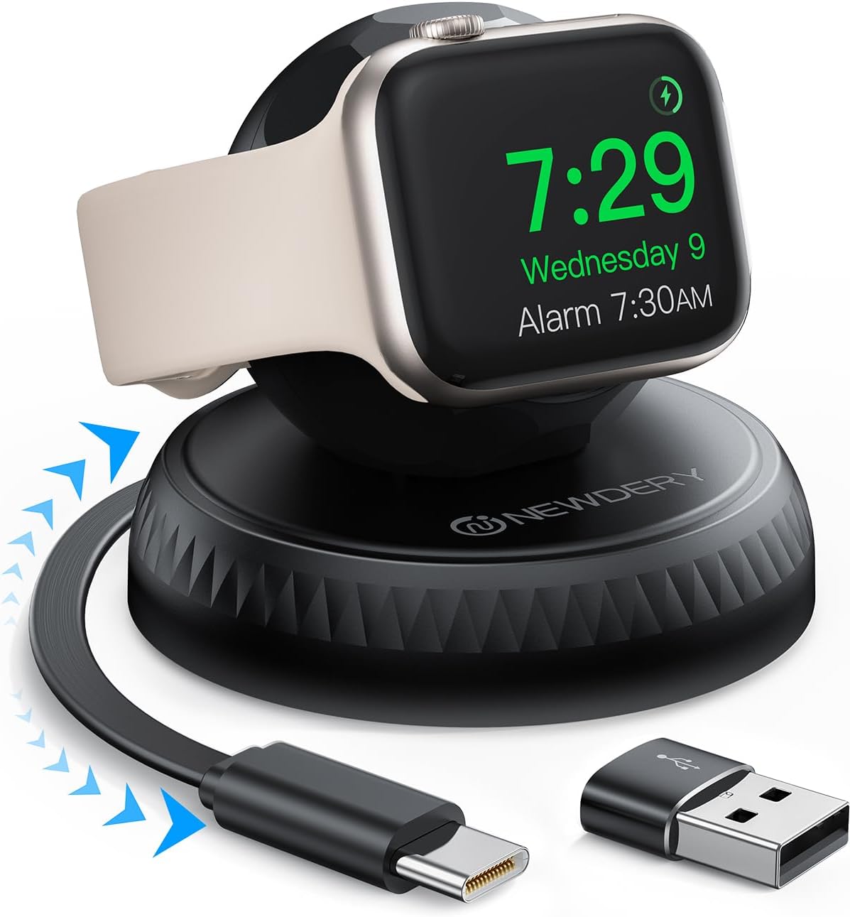 NEWDERY for Apple Watch Charger Stand, Portable Wireless Magnetic Fast ...