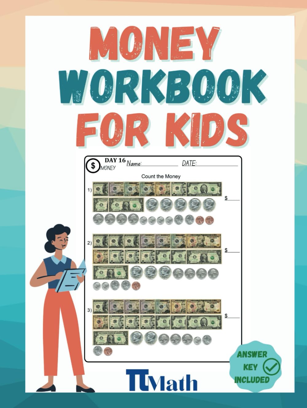 PI MATH - Money Workbook For Kids, 90 days of practice, grades K-4 ...
