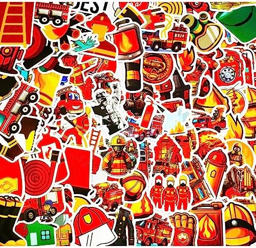 Amazon.com: 50 PCS Firefighter Stickers, Thin Red Line Stickers,Fire ...