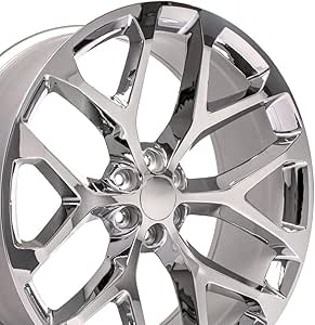 Amazon.com: OE Wheels CV98B 26 Inch Rim Fits Silverado 1500 Snowflake Style 6x139.7 26x10 Chrome ...