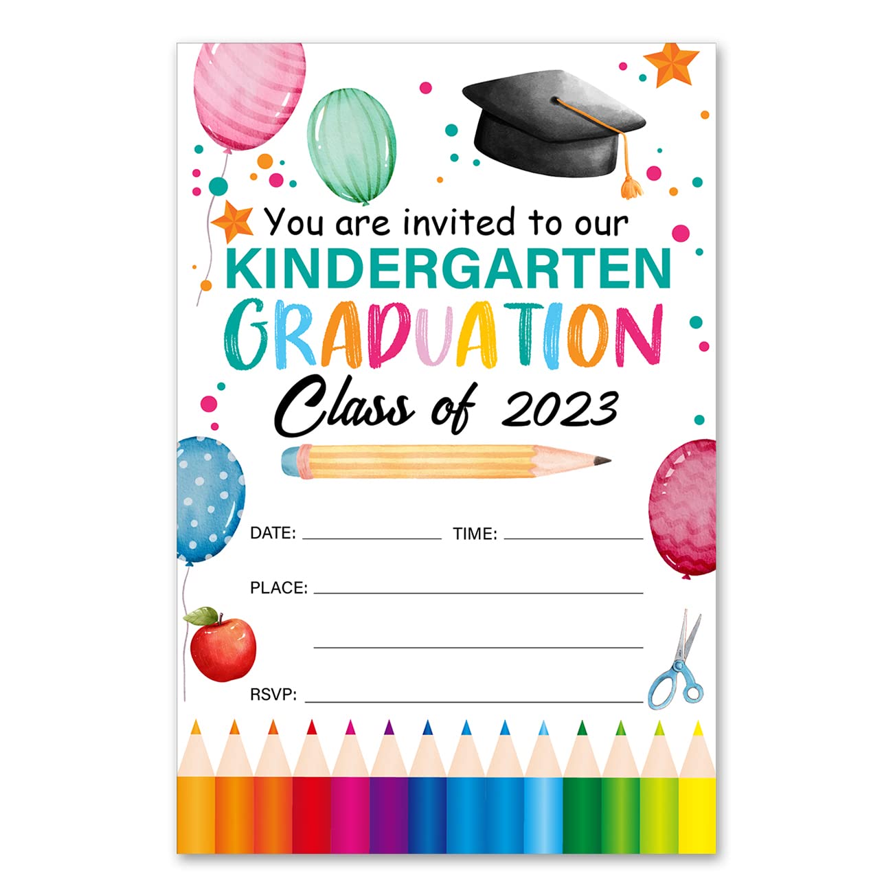 Amazon.com : Bifez Kindergarten Graduation Party Invitations Class of ...