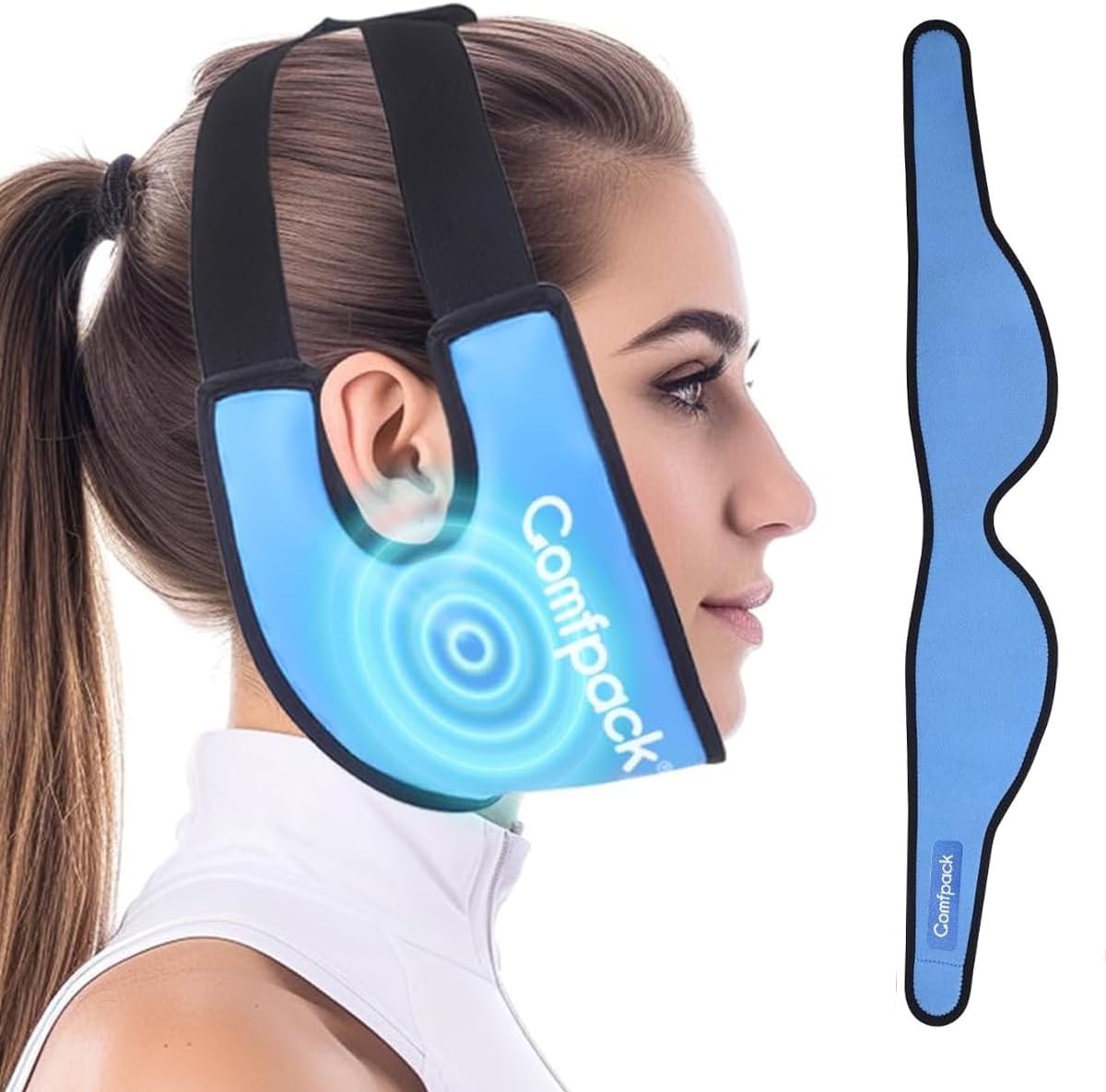 Amazon.com: Comfpack Wisdom Teeth Ice Pack Head Wrap with Ear Hole ...