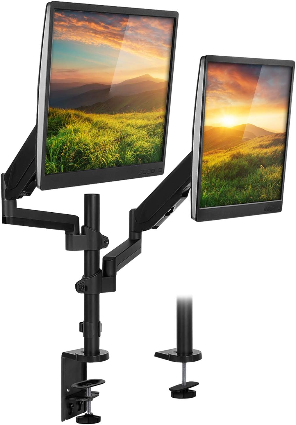 Amazon.com: Mount-It! Dual Monitor Desk Mount – Gas Spring Arms for ...