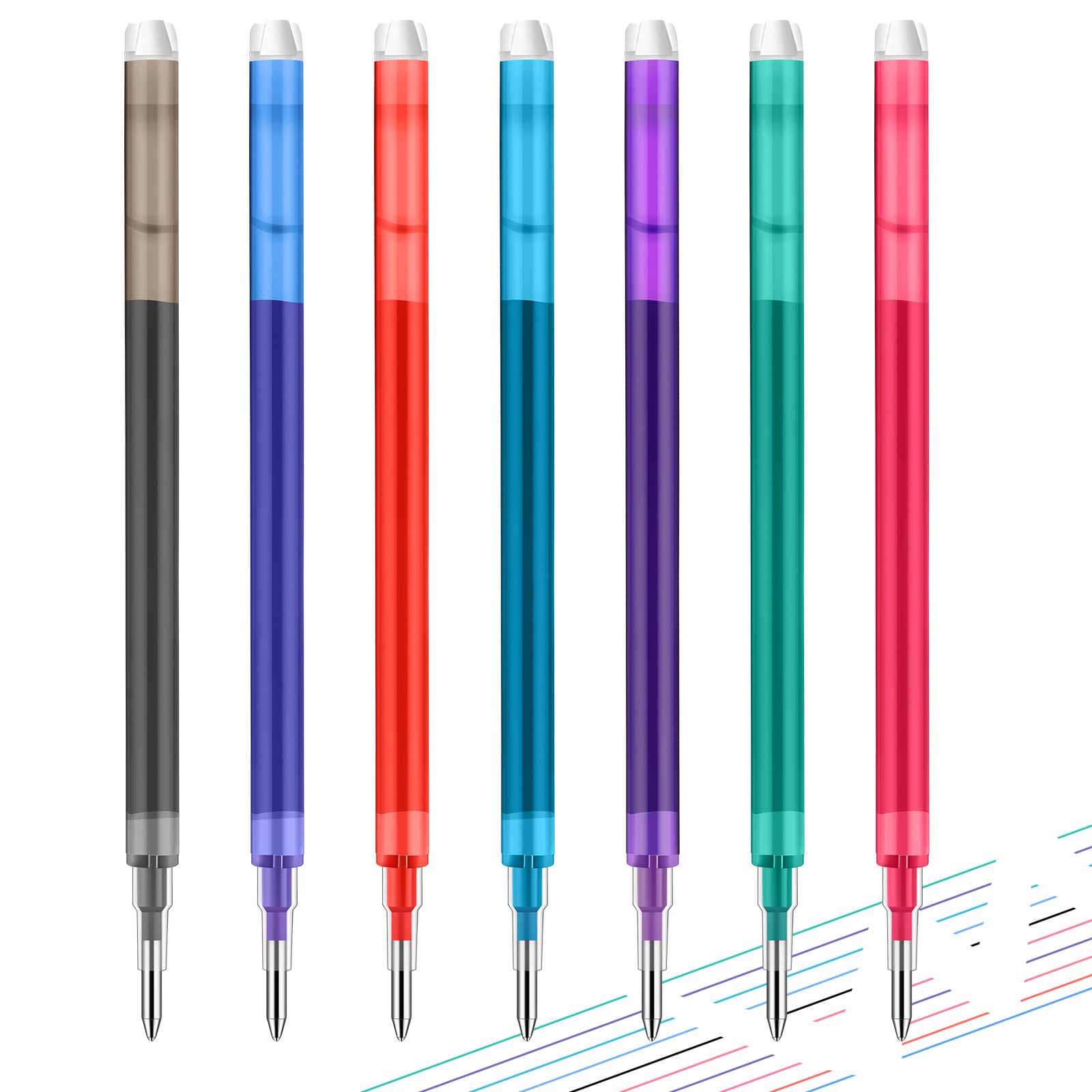 Amazon.com : 7 Pcs Erasable Pen Refills 0.5 mm 7 Assorted Colors Gel ...