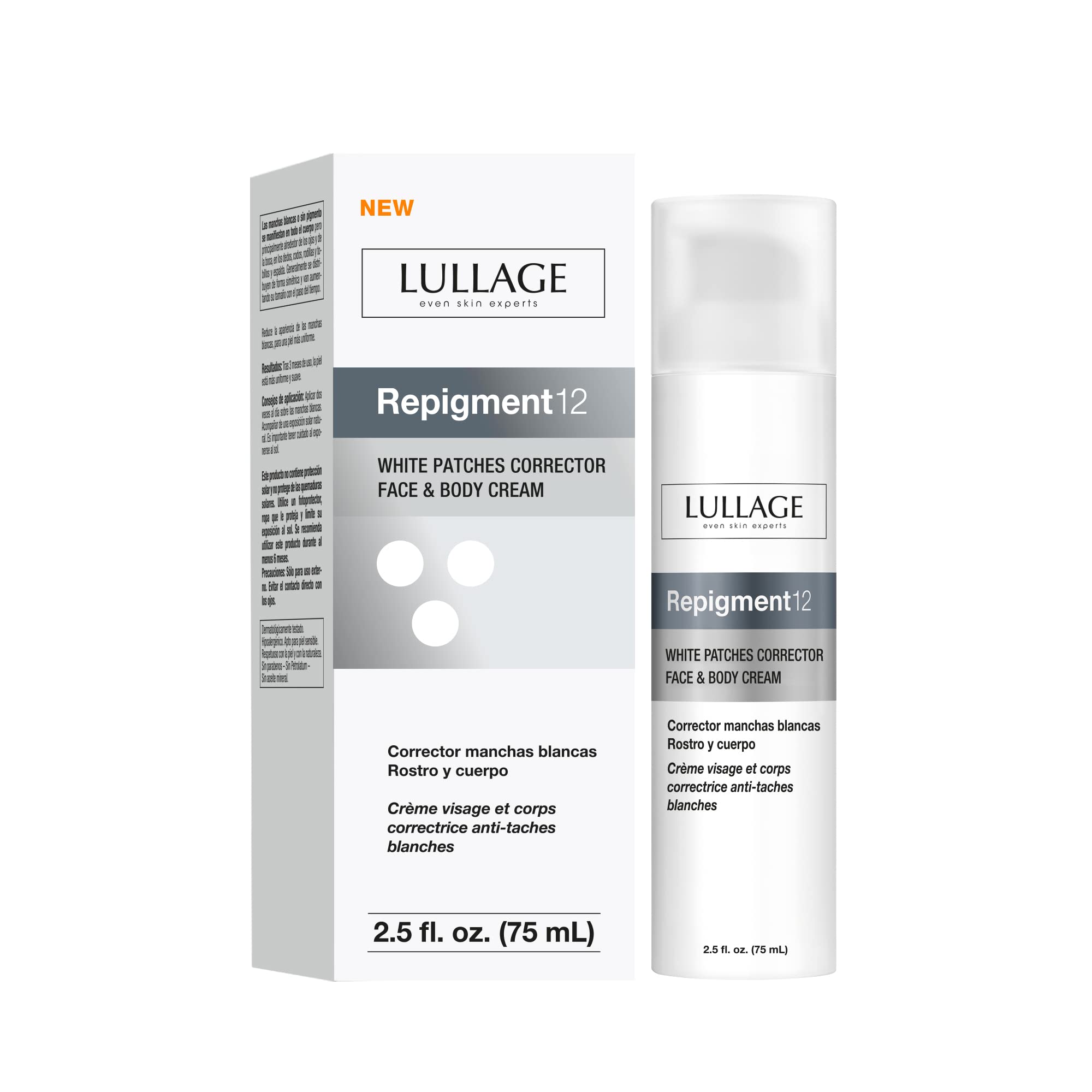 LULLAGE, Repigment 12, Crema correctora para Manchas Blancas en Cara y ...