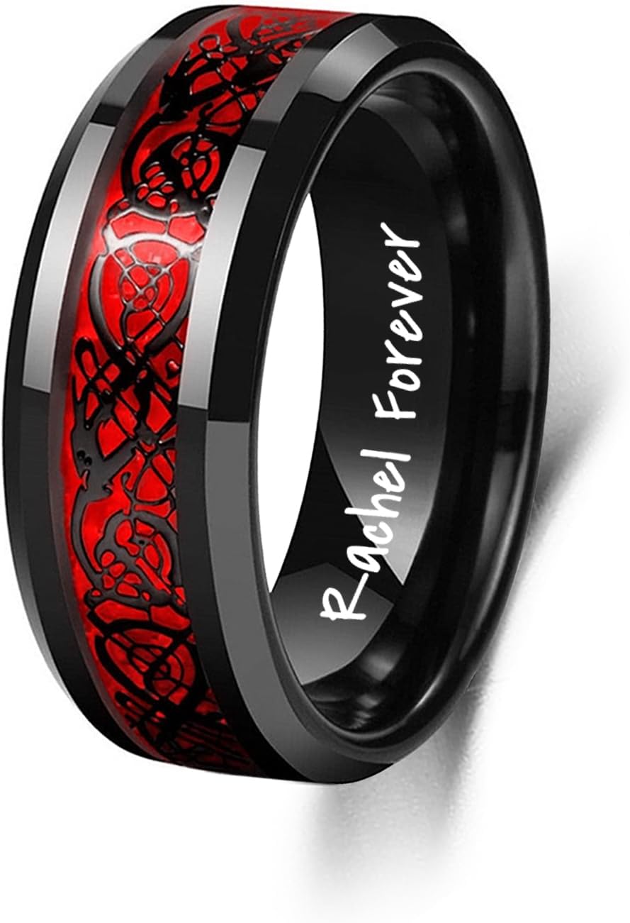 Amazon.com: SEKECHIKU Personalized Matching Rings for Couples Custom ...