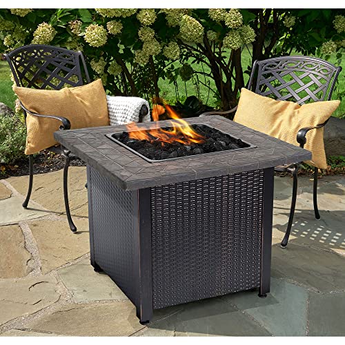 Endless Summer 30 Inch Square 30,000 BTU LP Gas Outdoor Fire Pit Table ...