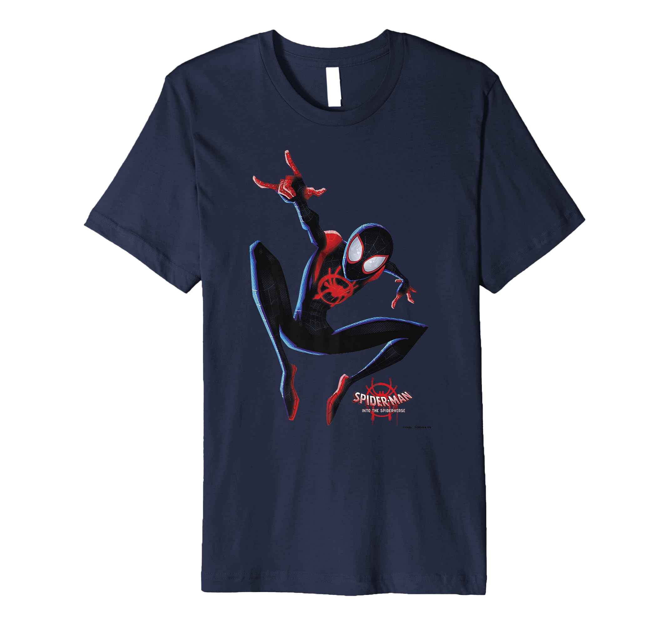 Amazon.com: Marvel Spider-Man Spiderverse Miles Morales Premium T-Shirt ...