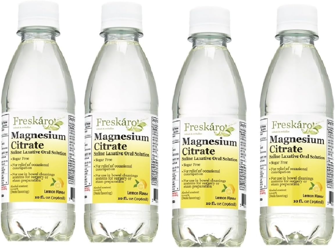 Amazon.com: Magnesium Citrate Solution Lemon 10 fl oz (4 Pack) : Health ...