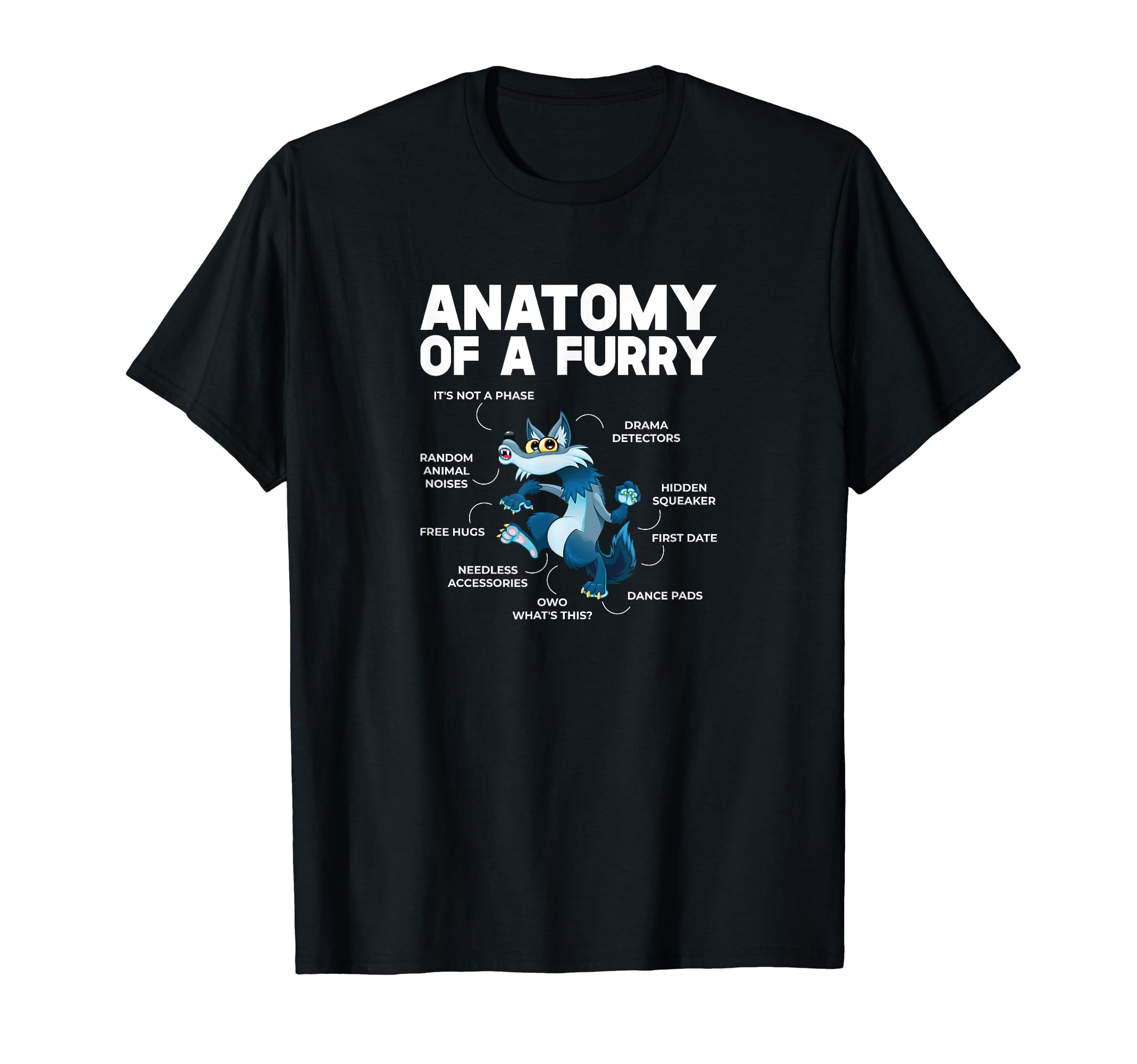 Amazon.com: Anatomy of a Furry Fox Cute Furries Fursona T-Shirt ...