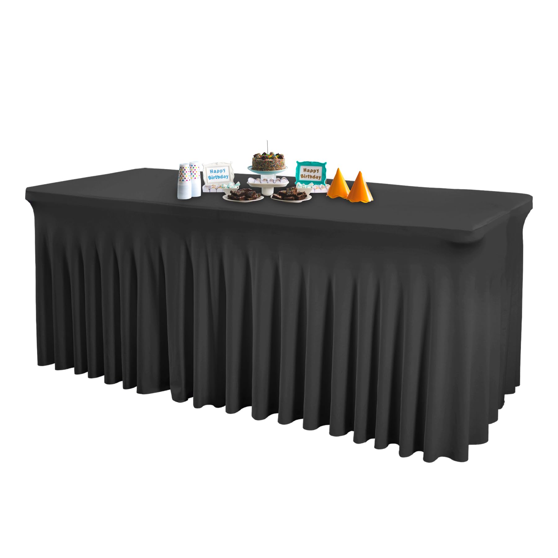 Amazon.com: 1 Pack Black Table Clothes for 6 Foot Rectangle Tables, One ...