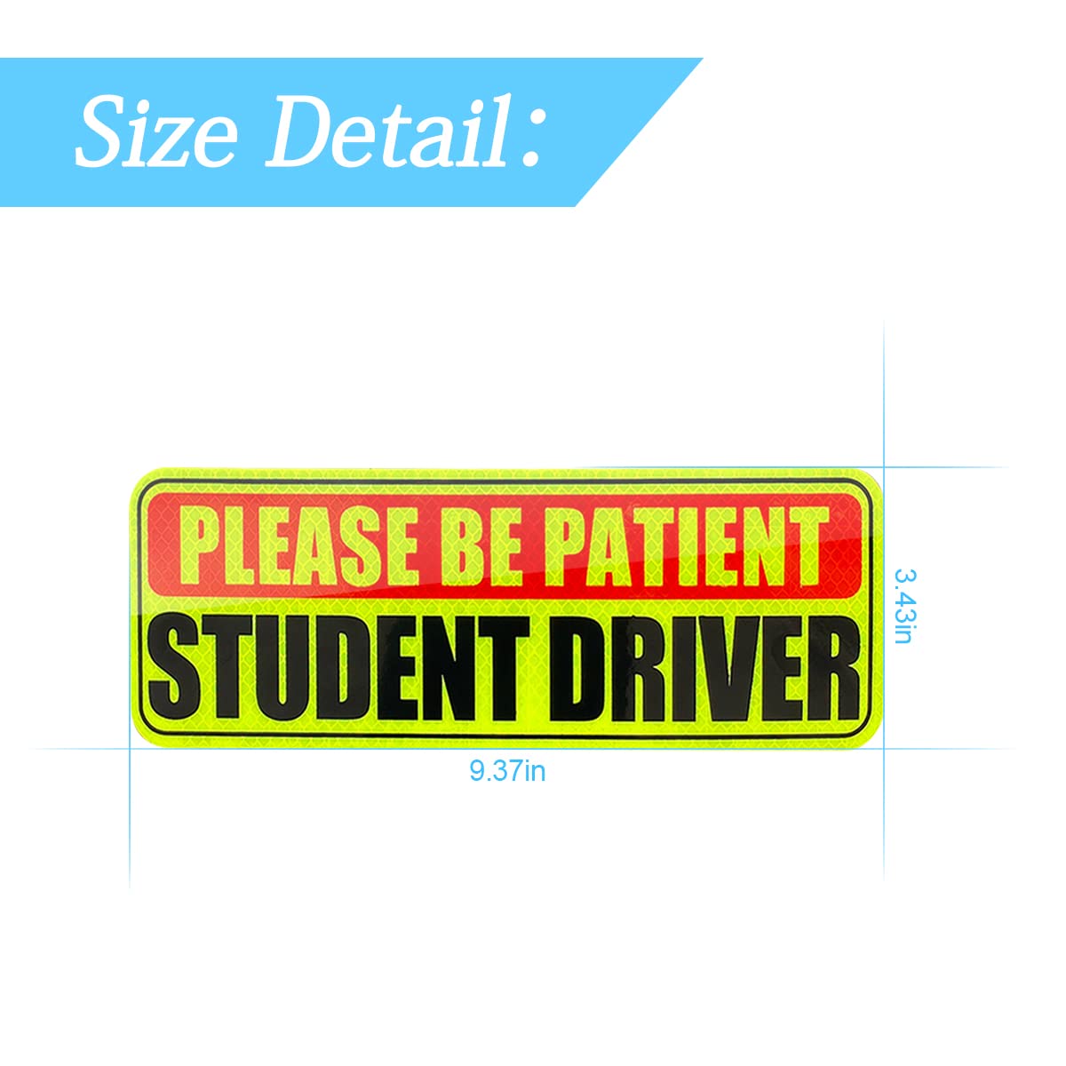 Snapklik.com : 3PCS Student Driver Magnet Stickers For Car, Reflective ...