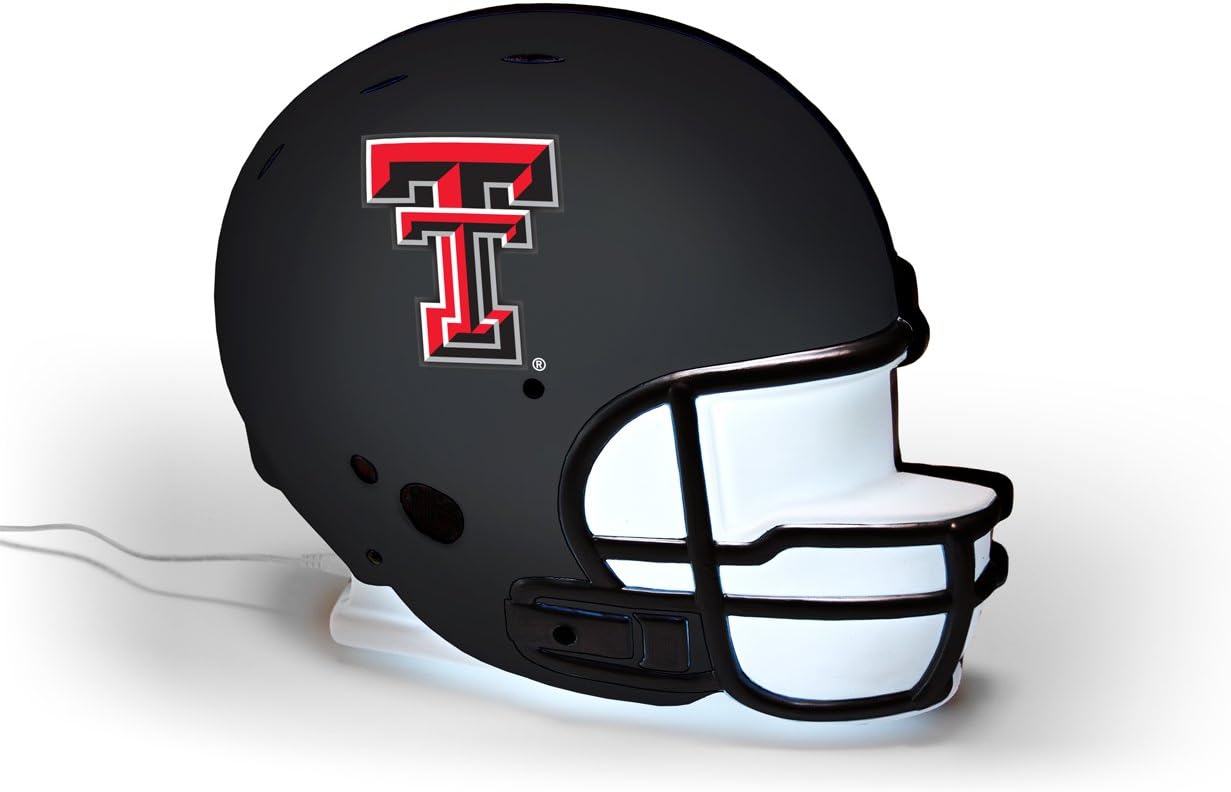 Amazon.com : NCAA Texas Tech Red Raiders LED-Lit Football Helmet ...