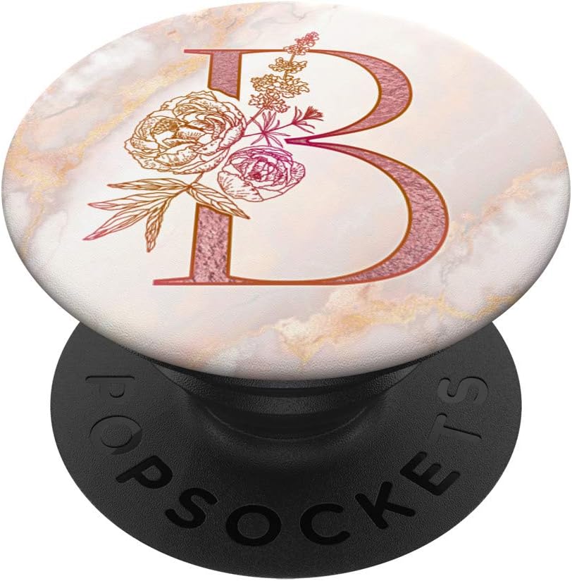 Amazon.com: Initial B Letter Floral Monogram on Rose Pink - Letter B ...