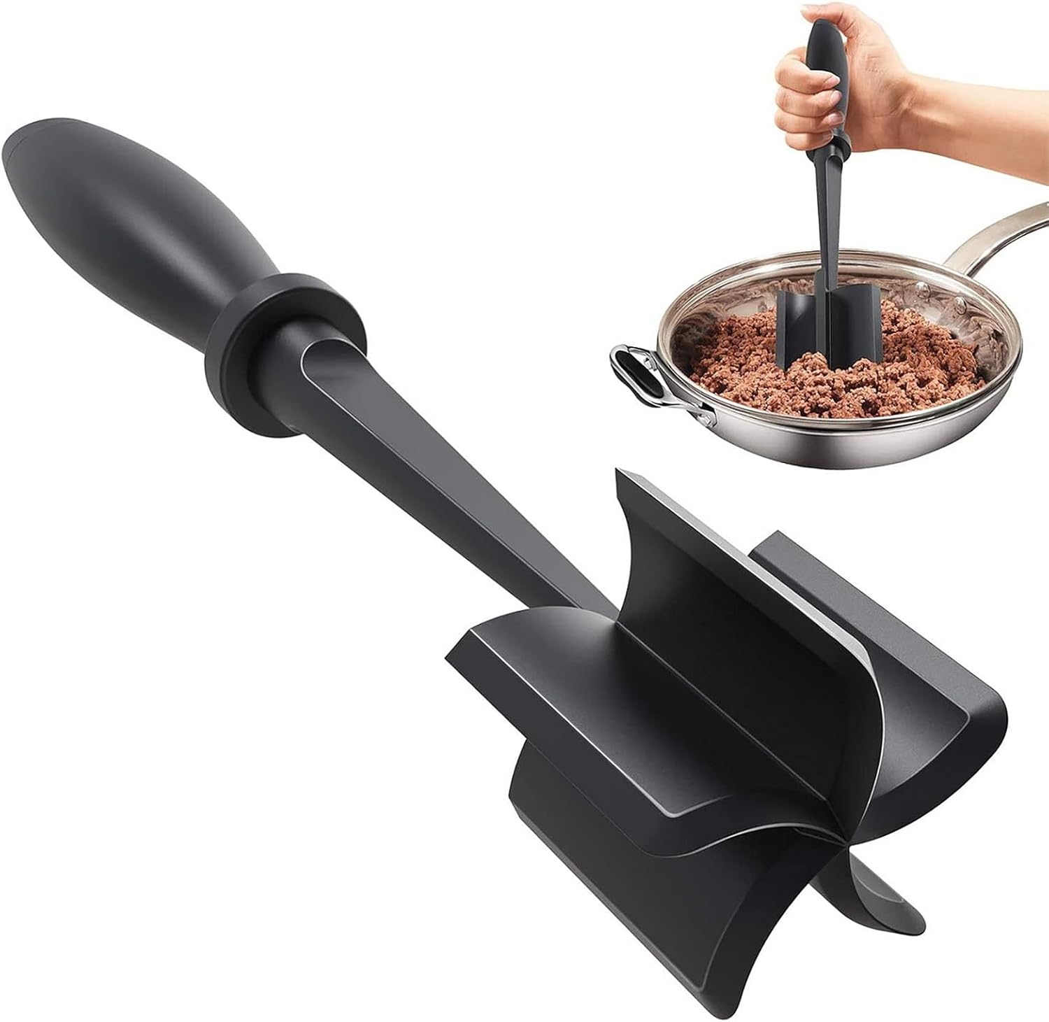 Amazon.com: Meat Chopper, Ground Beef Masher with 5 Curve Blades ...