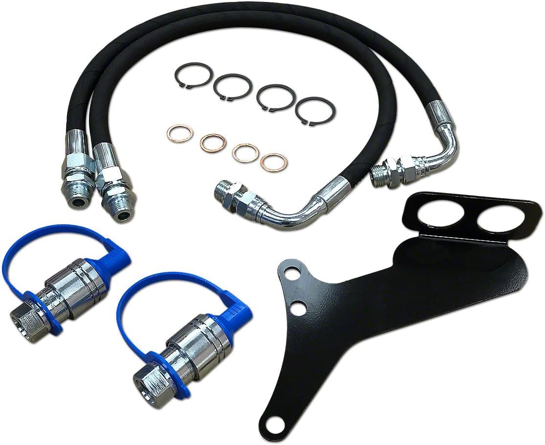 Amazon.com: Single Hydraulic Remote Hose, Coupler, and Bracket Kit Fits ...