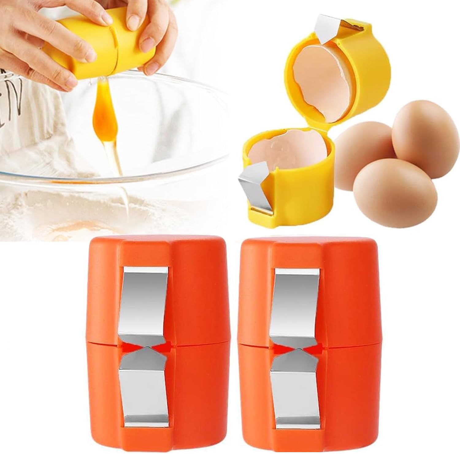 Amazon.com: 2PCS Egg Shell Opener, 2025 New Egg Cracker for Raw Eggs ...