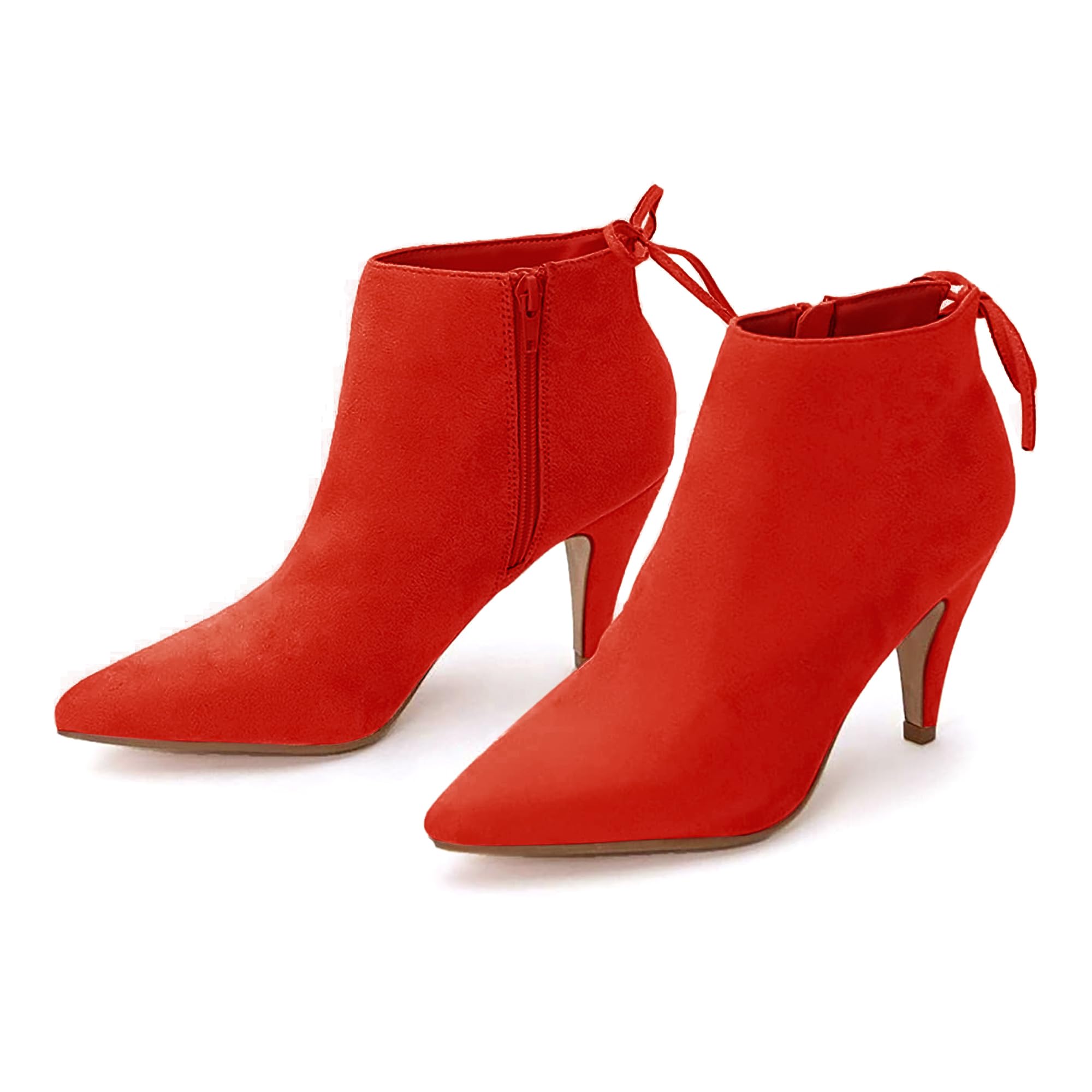 Amazon.com | Womens Pointed Toe Heels Ankle Booties Kitten Stiletto ...