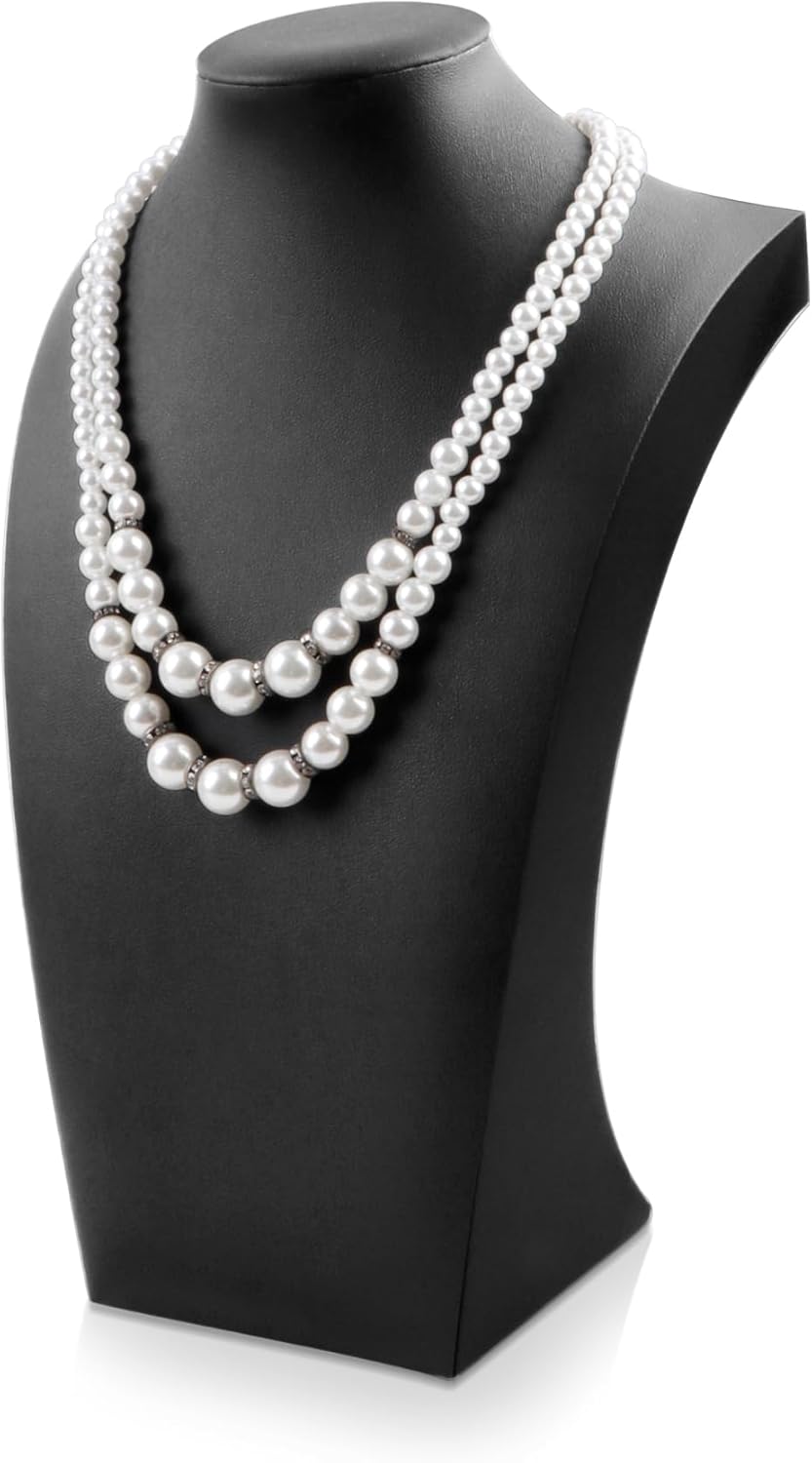 Amazon.com: Homeanda Necklace Display Bust - PU Leather Jewelry Bust ...