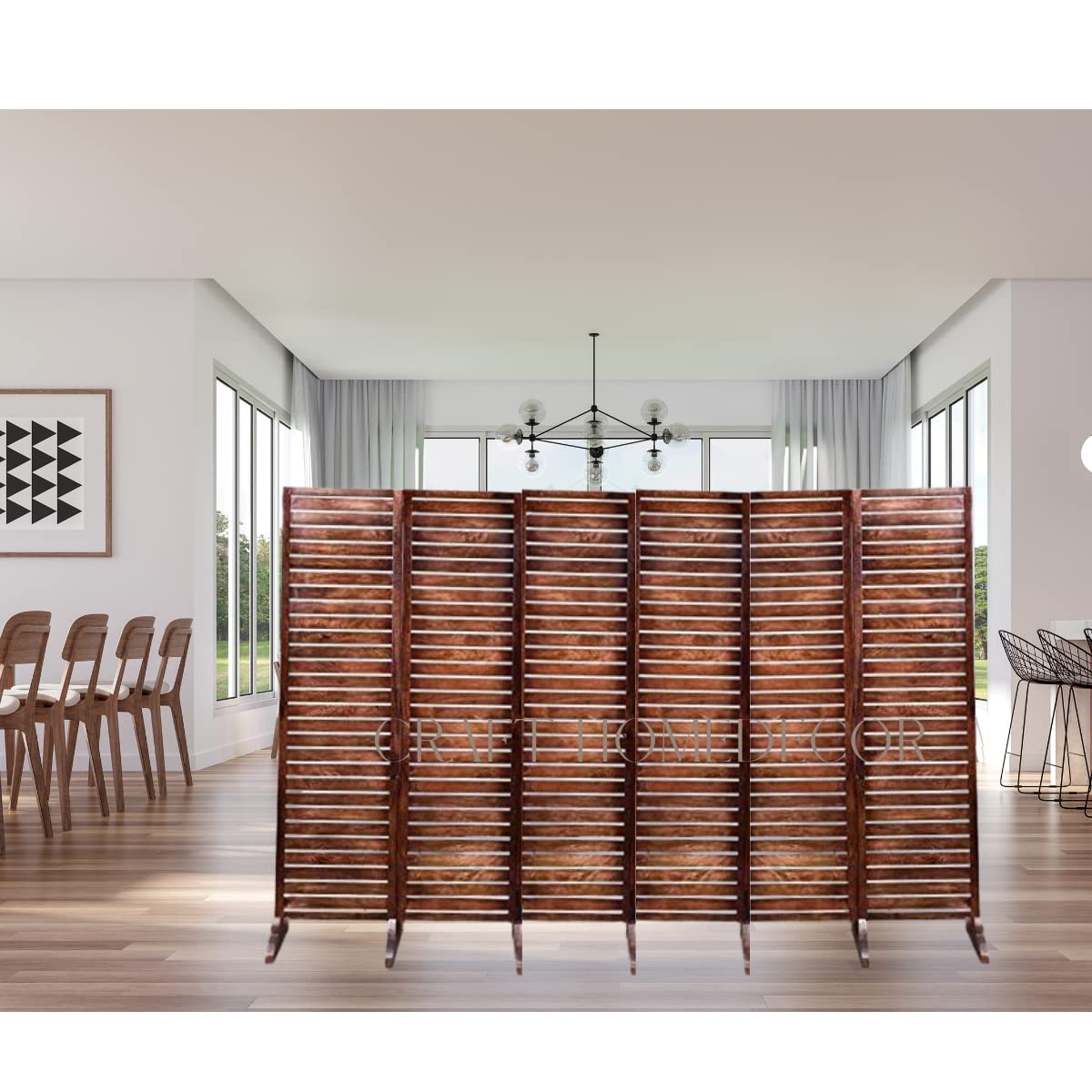 Buy CRAFT HOMEDECOR Wooden Room Partition with Stand for Living Room ...