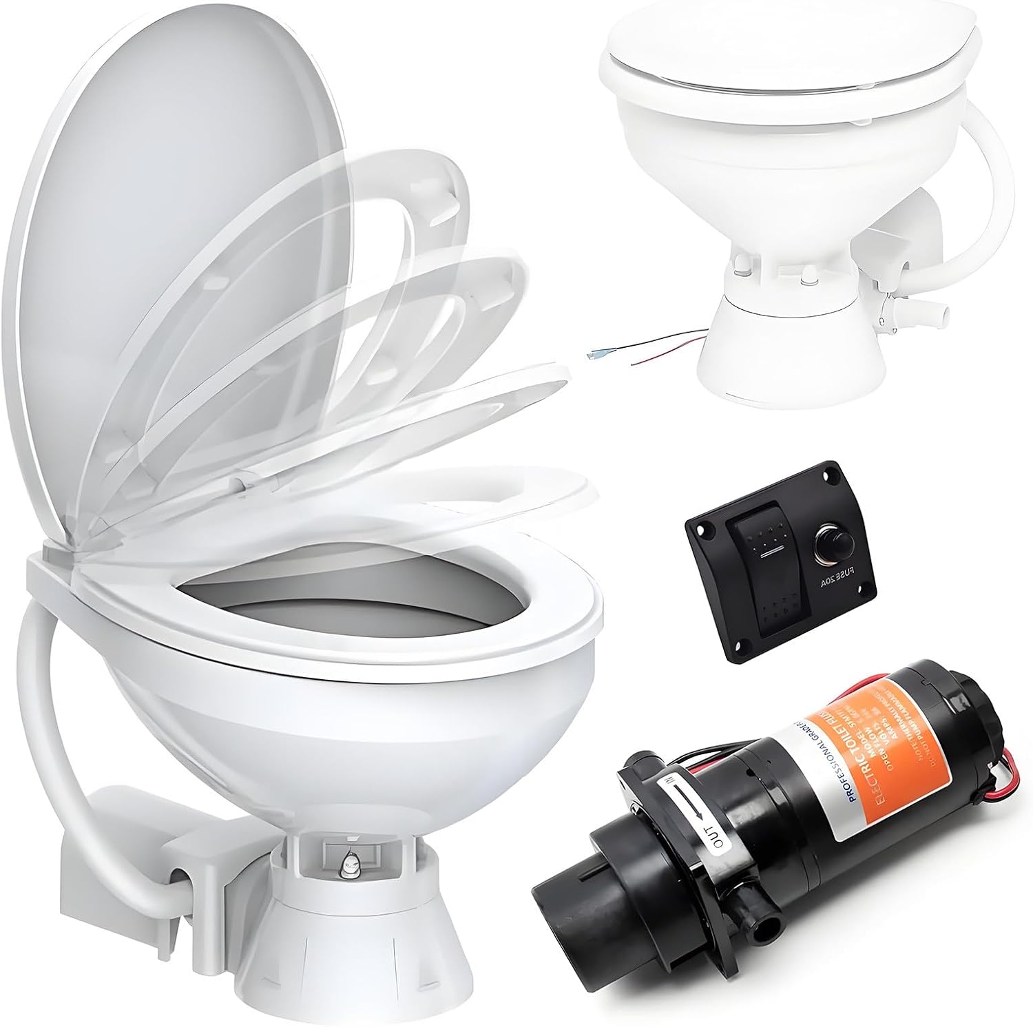 Amazon.com: SICWEDIM Electric Marine Toilet 12V Boating Head, Quiet ...