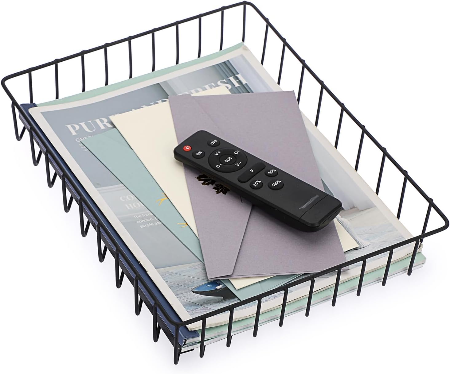 JuxYes Multipurpose A4 File Organizer Tray, Wire Desktop Tray Paper ...