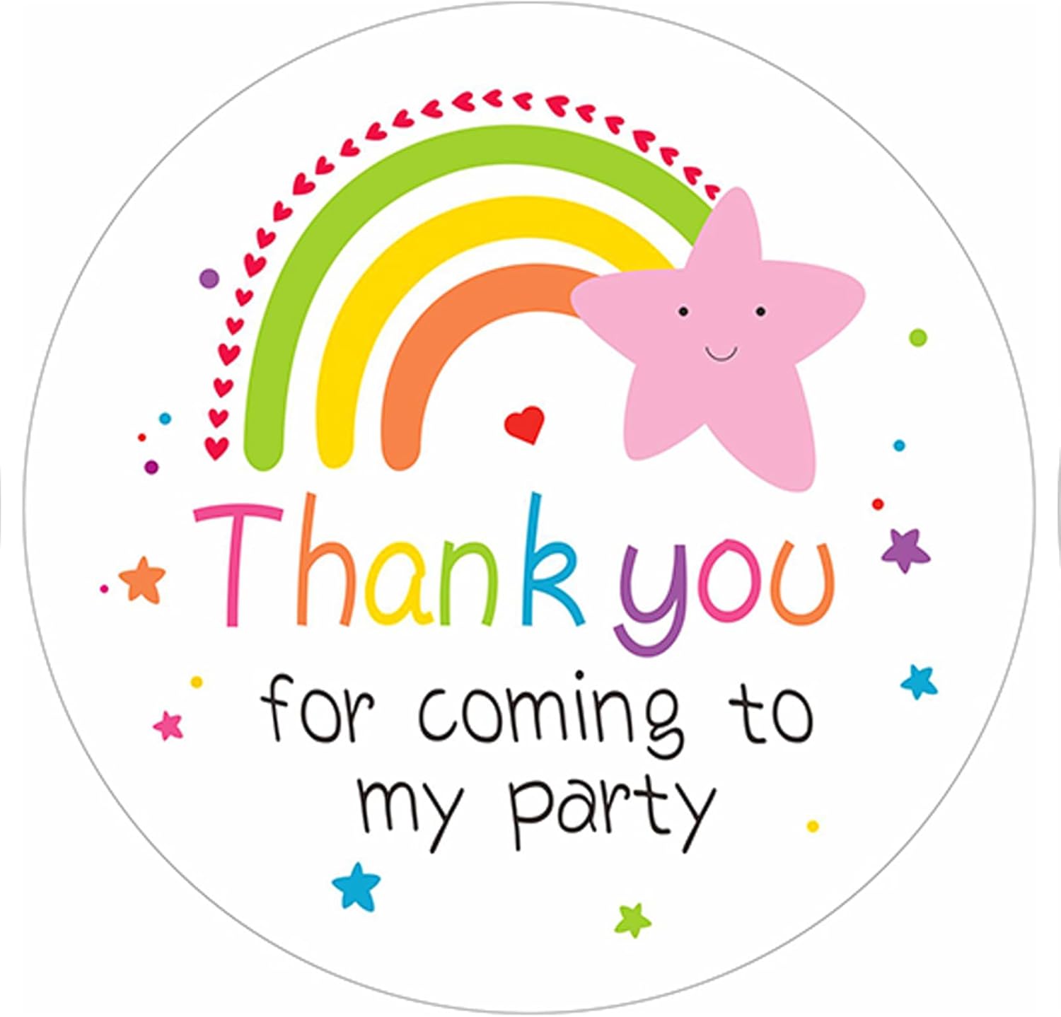 G2PLUS 5cm Thank You Stickers - 60PCS Waterproof Rainbow Stars Labels ...
