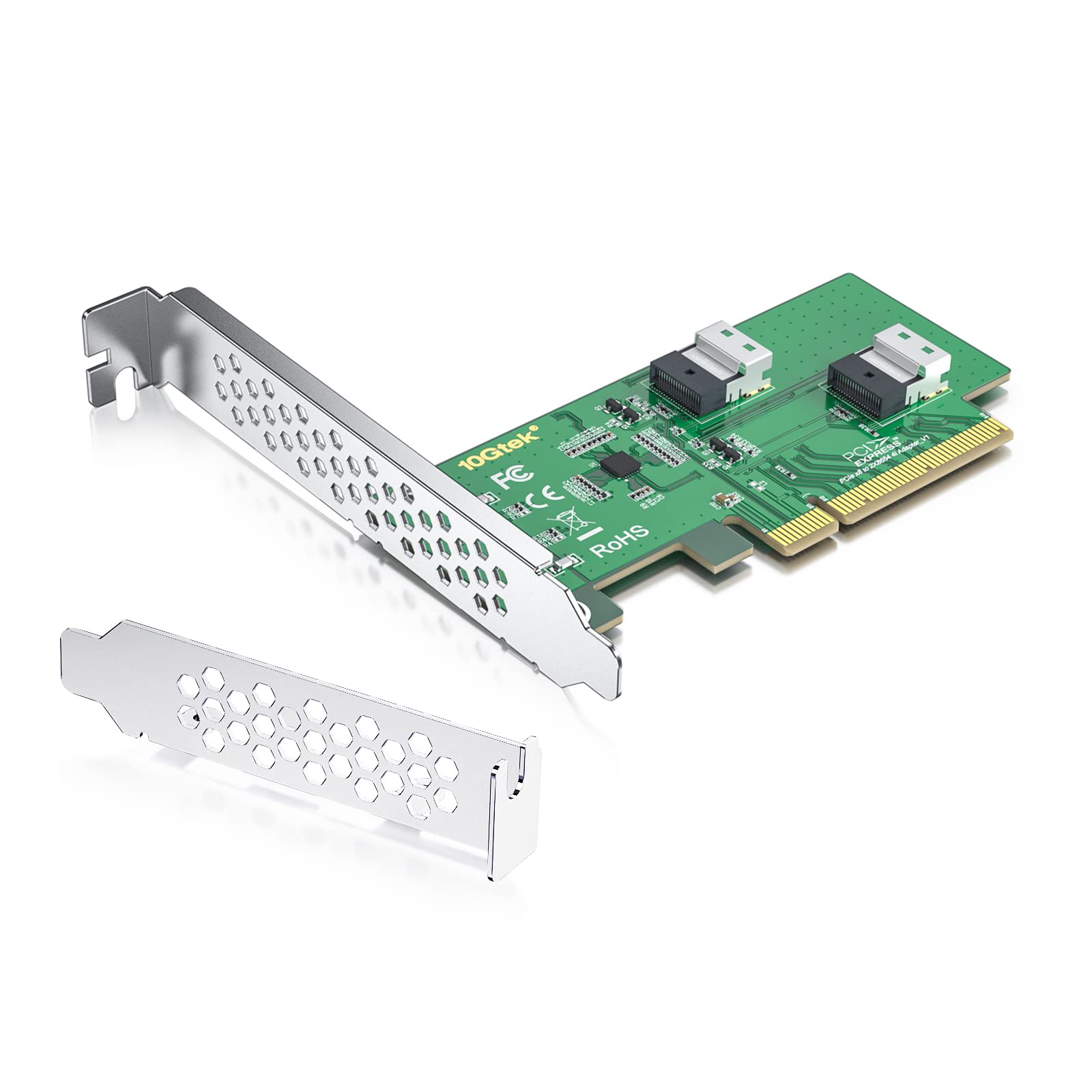 Amazon.com: PCIe to SFF-8654 Adapter for U.2 NVMe SSD, PCIe4.0 X8, (2X ...