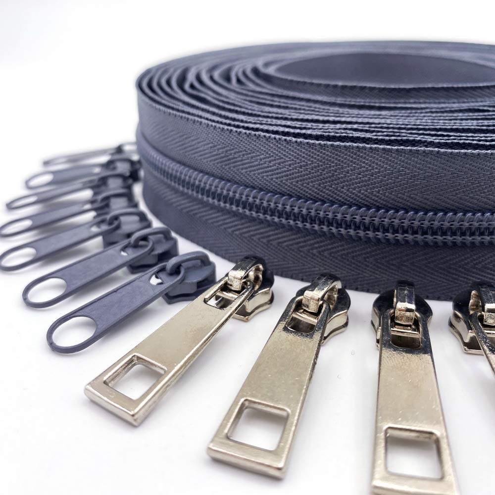 Amazon.com: Zipper Roll by Yard #5 Bulk 10 Yards Nylon Zipper with ...