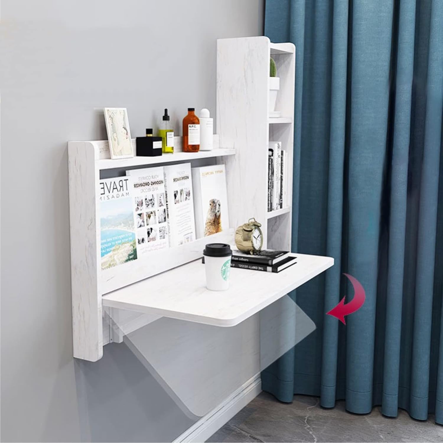 Amazon.com: Folding Wall-Mounted Desk Workbench Drop-Leaf Table Wall ...