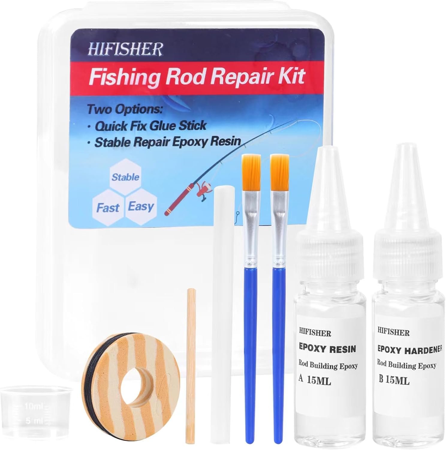 Amazon.com : Hifisher Fishing Rod Repair Kit, Rod Building Supplies kit ...