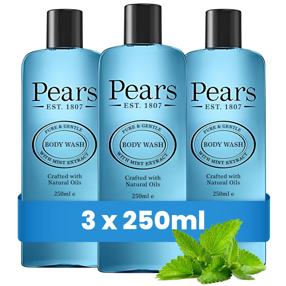 Pears Pure & Gentle Body Wash with Fresh Mint Extract - Nourishing Gel ...