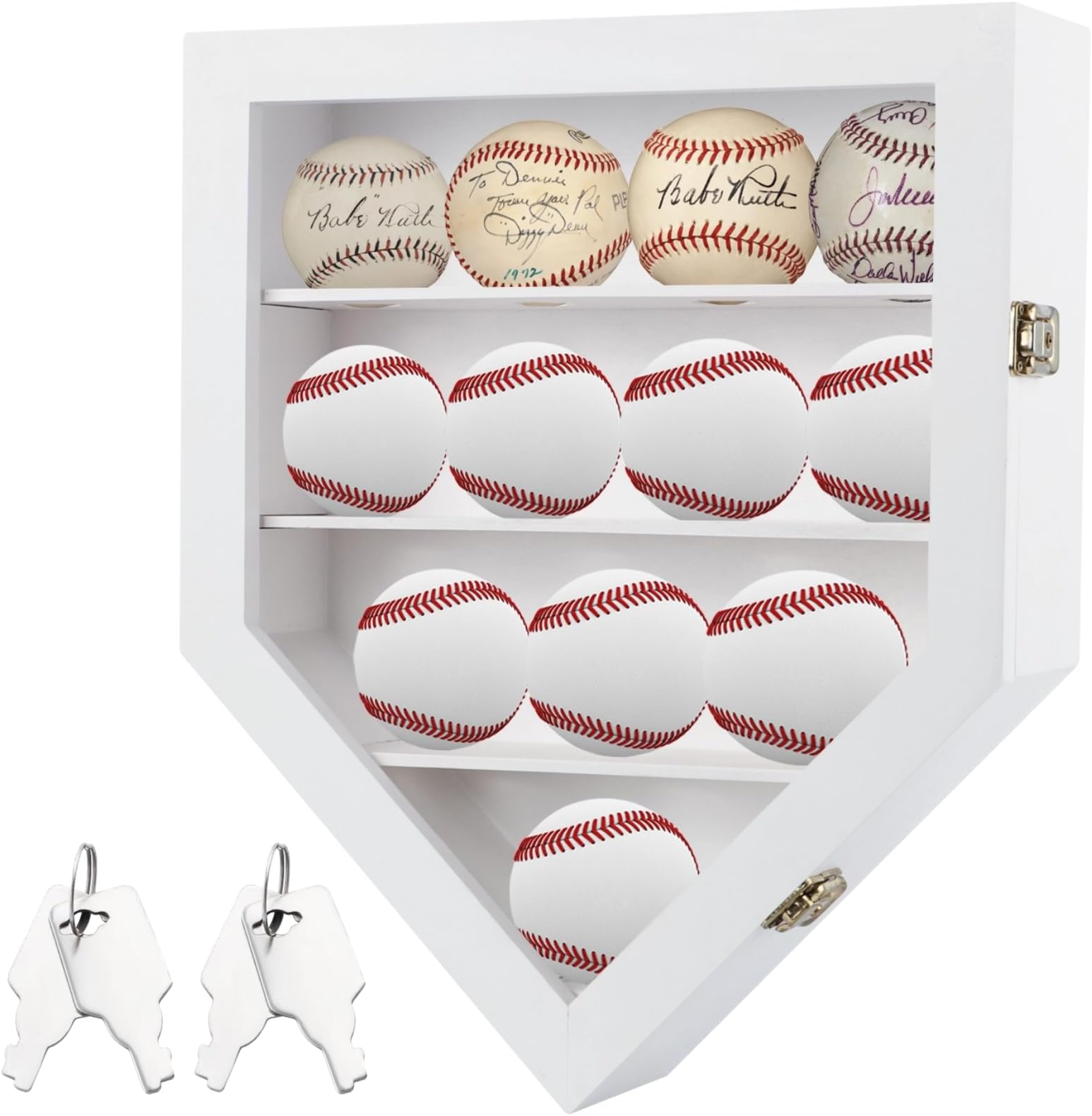 Amazon.com - 20 Baseball Acrylic Cubes Display Case Cabinet (Walnut)