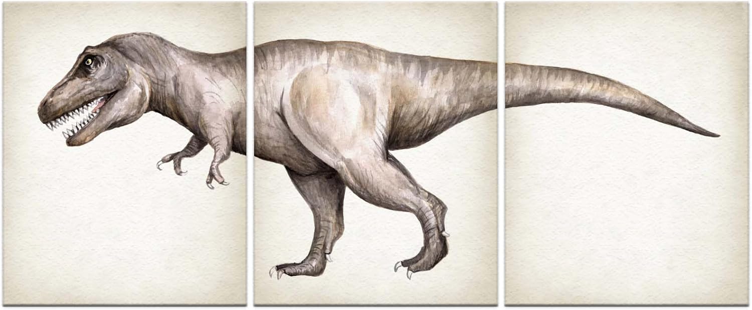 Amazon.com: AKBOK 3PCS Powerful Tyrannosaurus Rex Canvas Paintings Dino ...