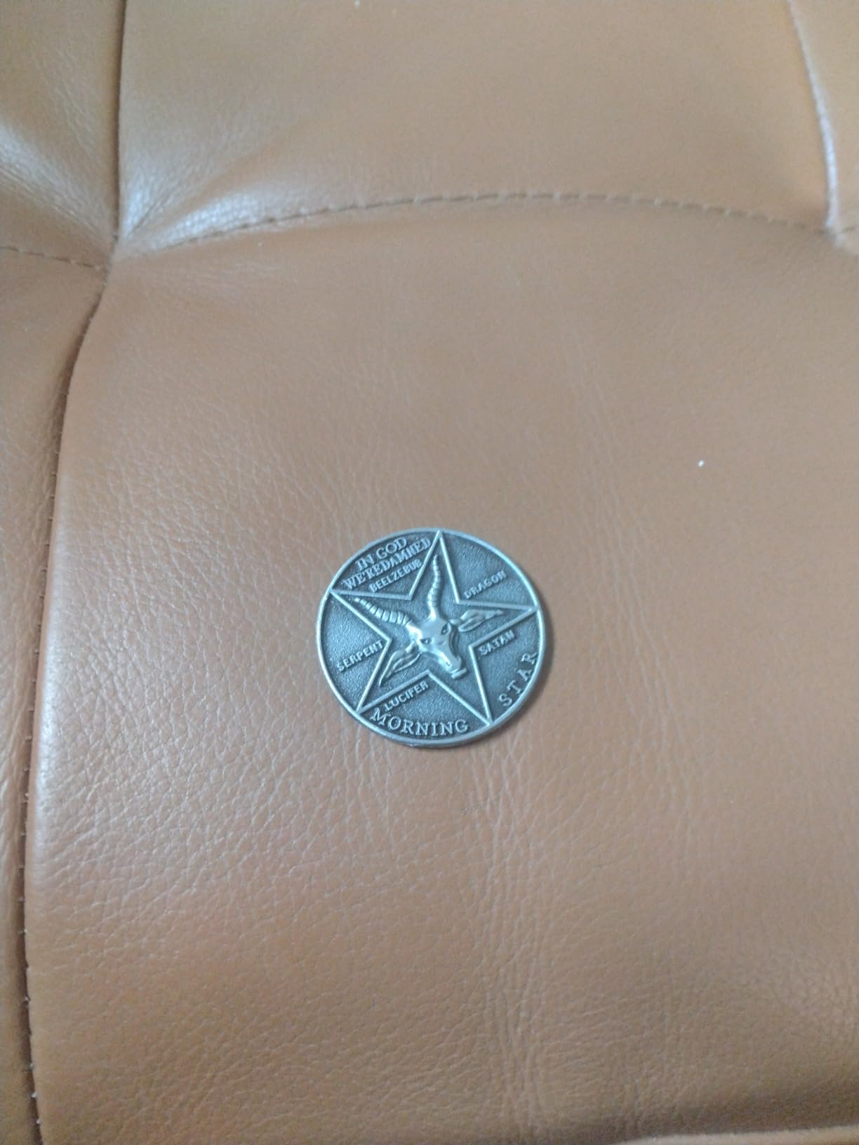 Amazon.com: CAROUN Lucifer Morningstar Satanic Pentecost Cosplay Coin ...
