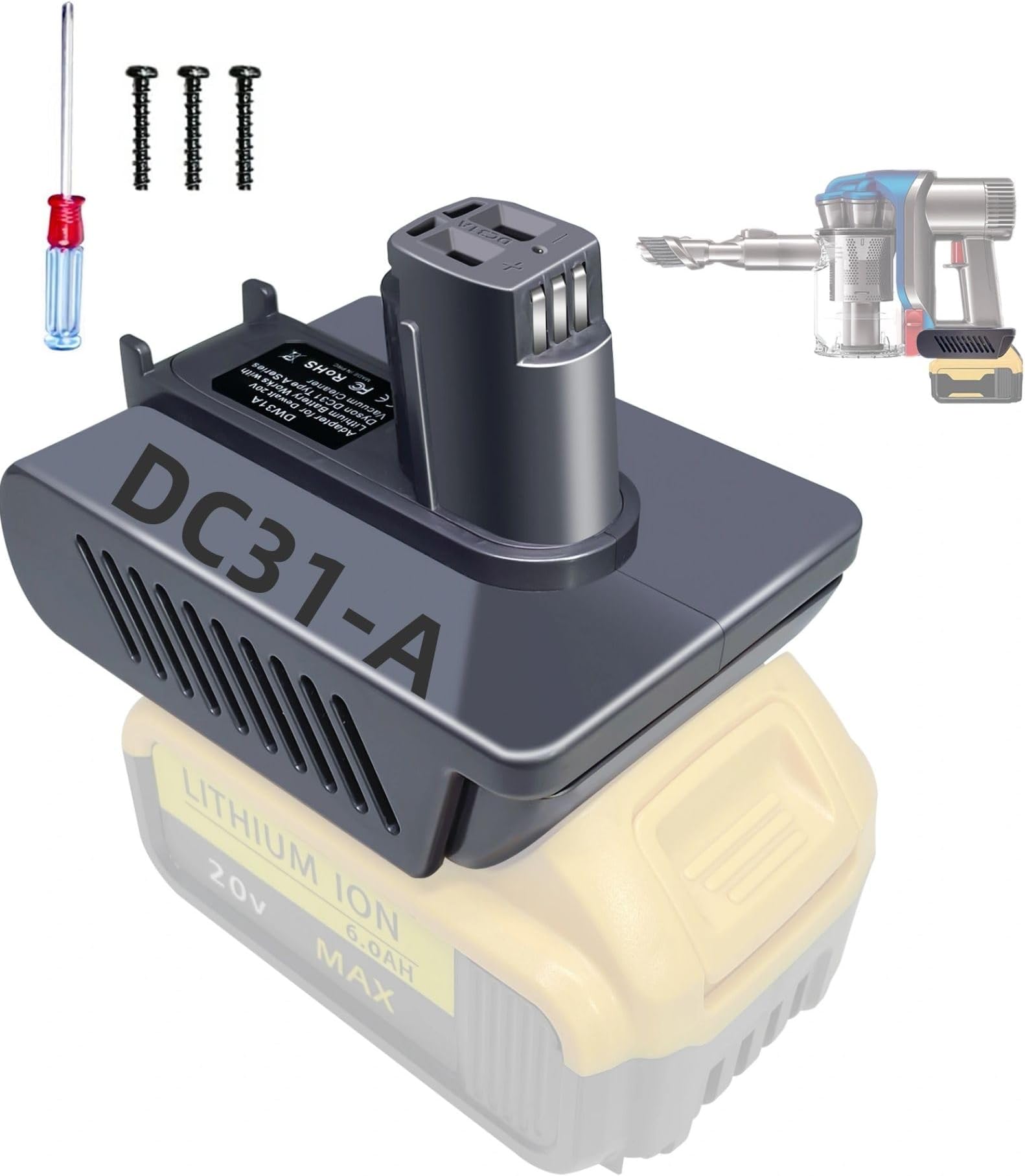 Amazon.com: Adapter for Dewalt for Dyson DC31 DC35 Battery Type A DC34 ...