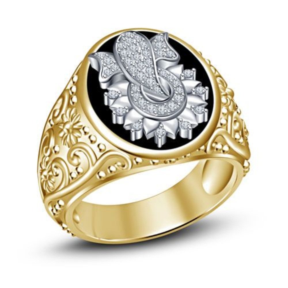 Buy 14K Gold Plated & Round D/VVS1 Diamond Ganesh Festival Special ...