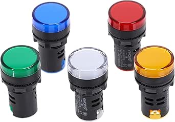 AHGDDA 22mm Panel Mount LED Power Electronic Indicator Signal Light ...