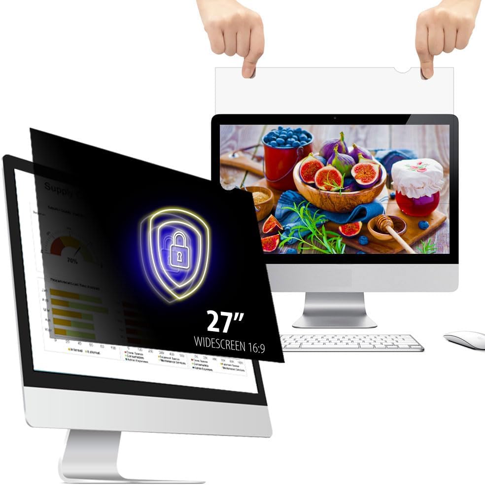 Amazon.com: bersem 2 Pack 27 inch Removable Computer Privacy Screen ...