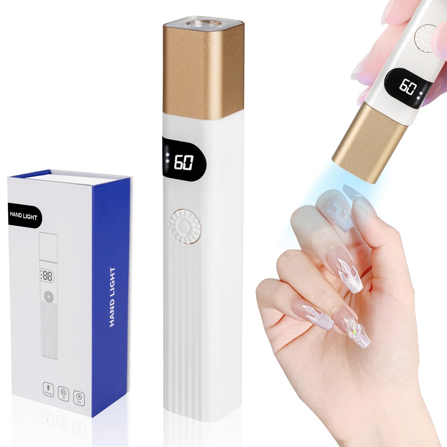 Amazon.com: Handheld UV Light for Gel Nails, Portable Cordless Mini ...