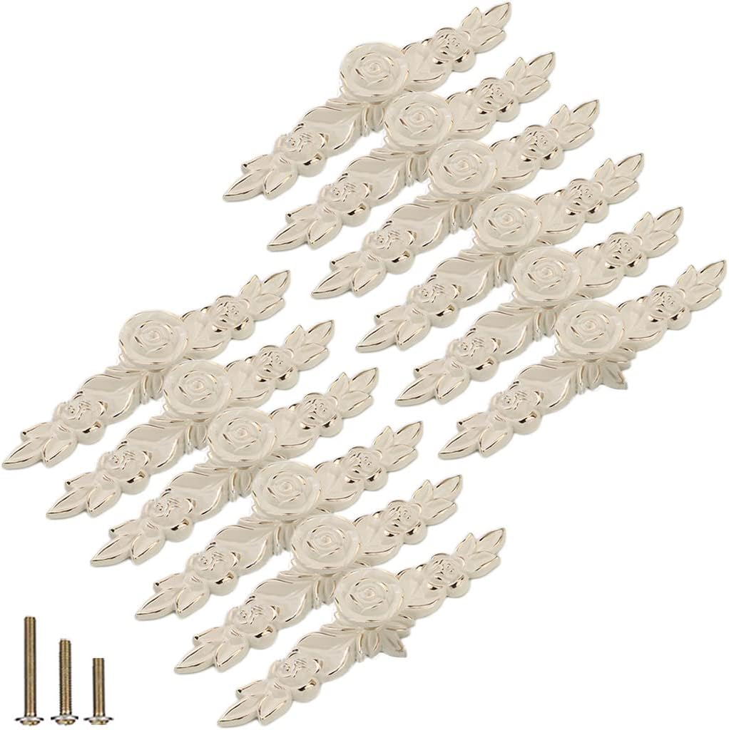 ESreake 12 Pack 6.6" Large Euro Rose Decorative Cabinet Knobs with ...