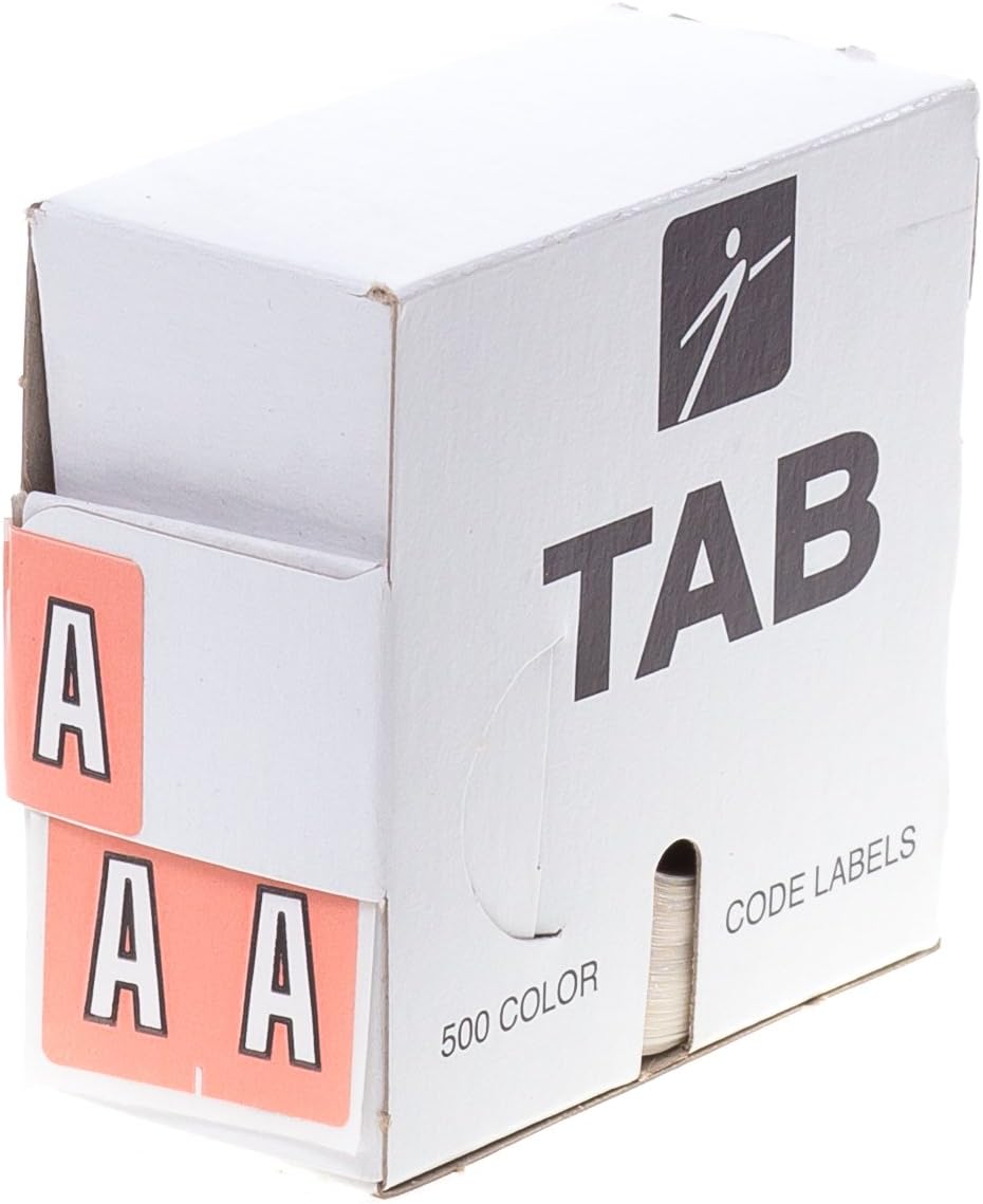 Amazon.com : TAB Datafile Alphabetic Folder Label, Full-Size, A, Salmon ...