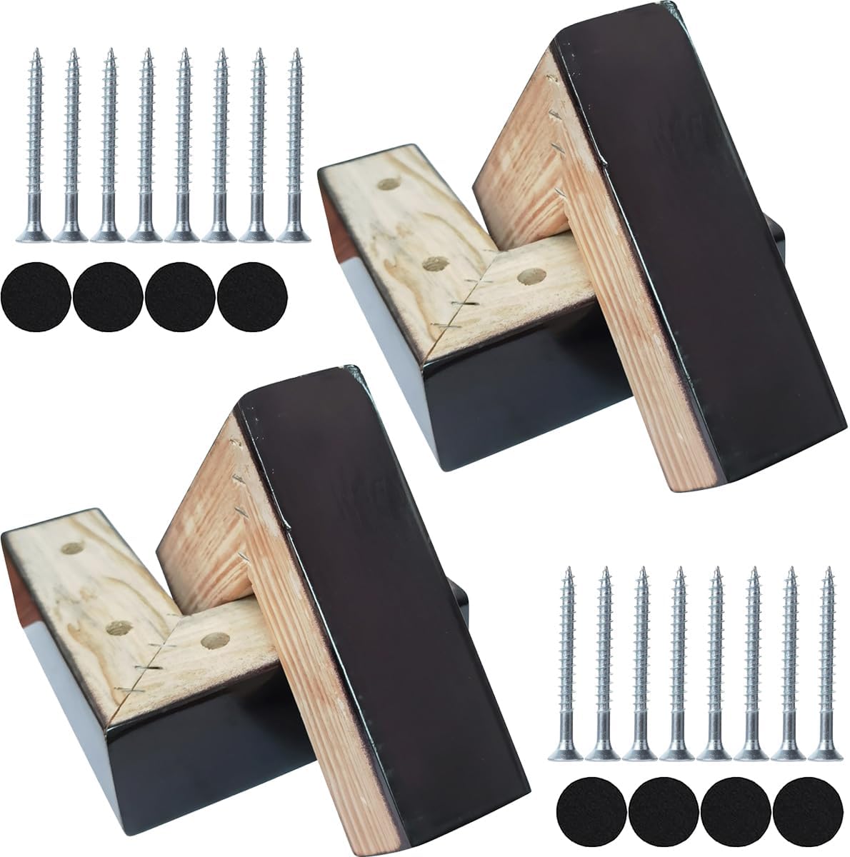 Amazon.com: Wood Furniture Legs 2 Inch Height L Shape Replacement Sofa ...