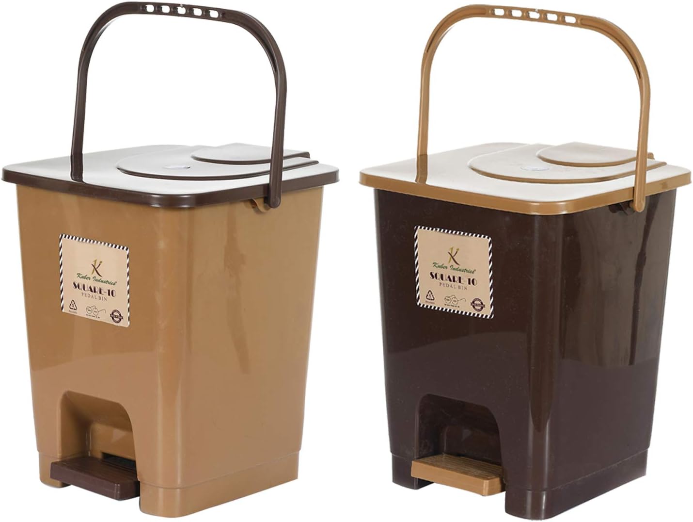 Kuber Industries Square Premium Plastic Pedal Dustbin with Lid for Home ...