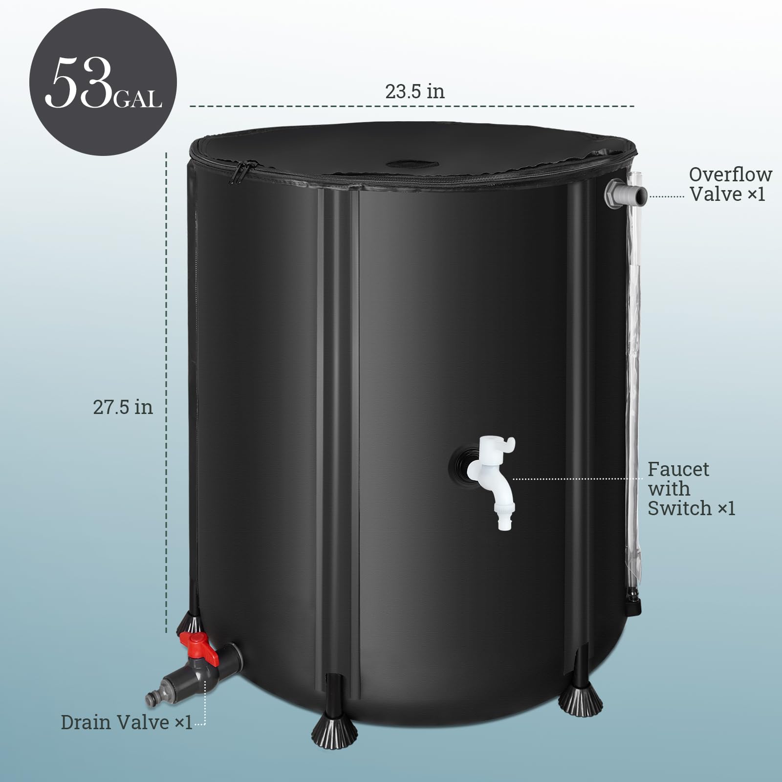 55 Gallon Rain Barrel Setup